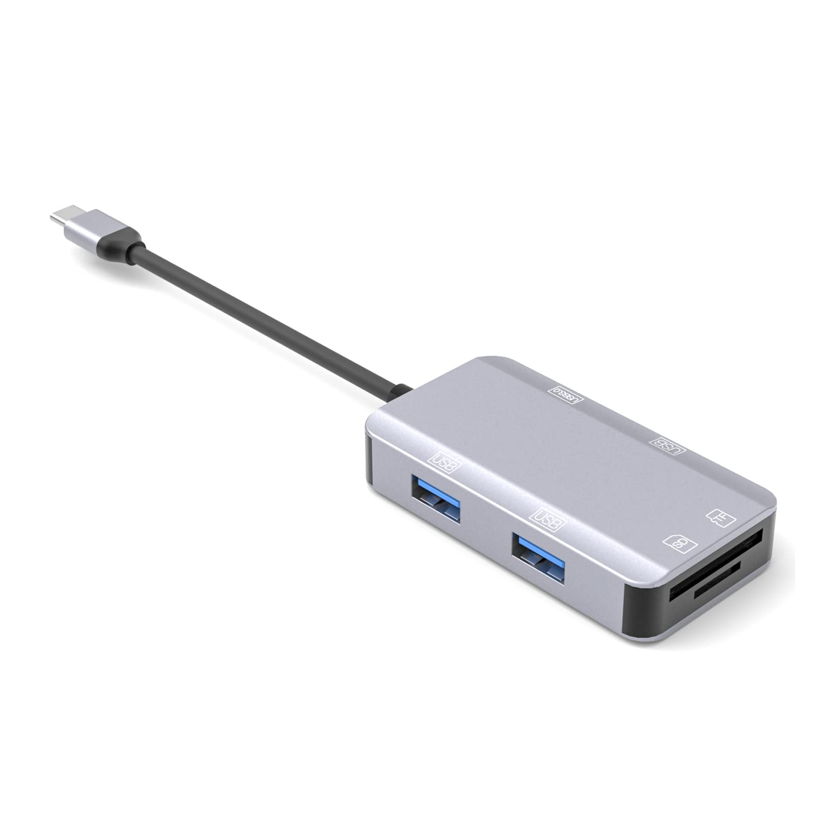 USB C to USB 3.2 Gen1 Adapter 6 in 1 Hub3.0 SD Micro SD Card Adapter for iPad Mini/MacBook Air/Google Pixel PC & Cellphone Converter
