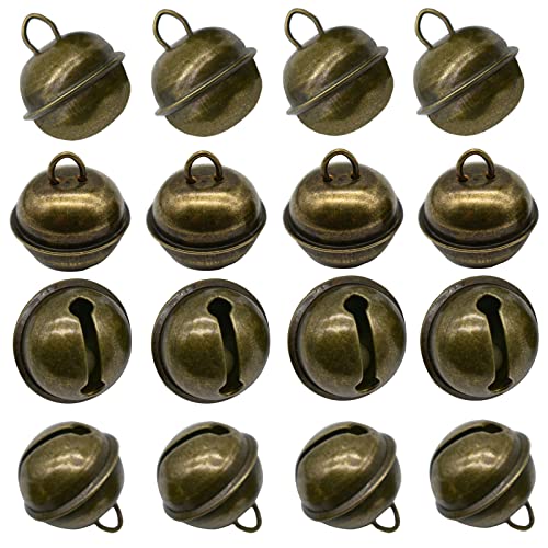 Maydahui 100PCS Jingle Bell 1 Inches Vintage Copper Bell Antique Decorative Tone for Christmas Tree Crafts Decoration DIY Bells Pet Dog Cat