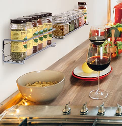 ZICOTO Premium Iron Spice Rack Organizer for Cabinets or Wall Mounts - Space Saving Set of 4 Hanging Racks - Perfect Seasoning Organizer For Your Kitchen Cabinet, Cupboard or Pantry Door