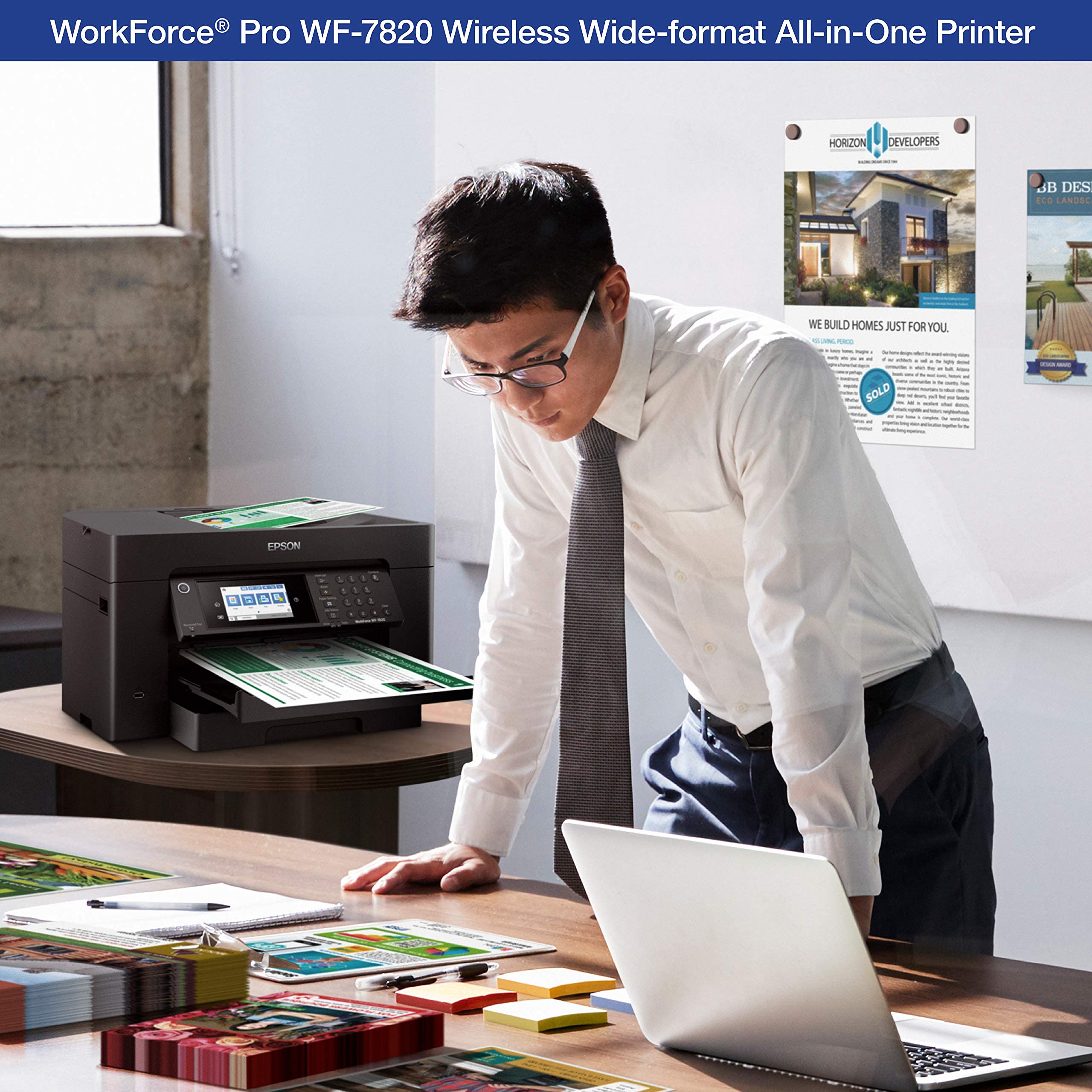 Epson WorkForce Pro WF-7820 Wireless All-in-One Wide-format Printer with Auto 2-sided Print up to 13 inches x 19 inches (Renewed)