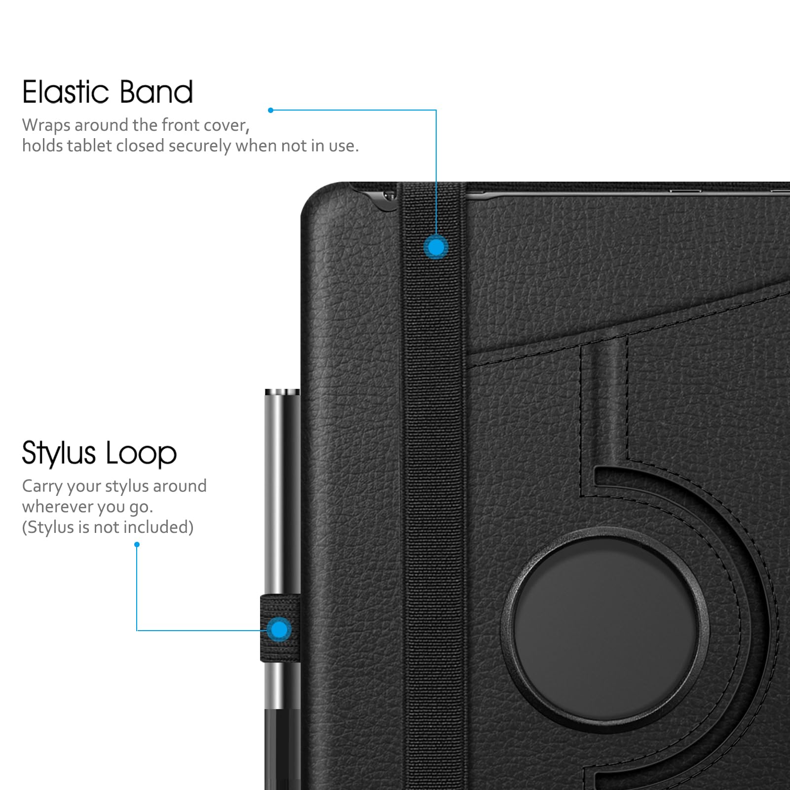 Fintie Case for Amazon Fire HD 10 & Fire HD 10 Plus Tablet (Only Compatible with 11th Generation 2021 Release) - 360 Degree Rotating Swivel Stand Cover Dual Auto Sleep/Wake, Black