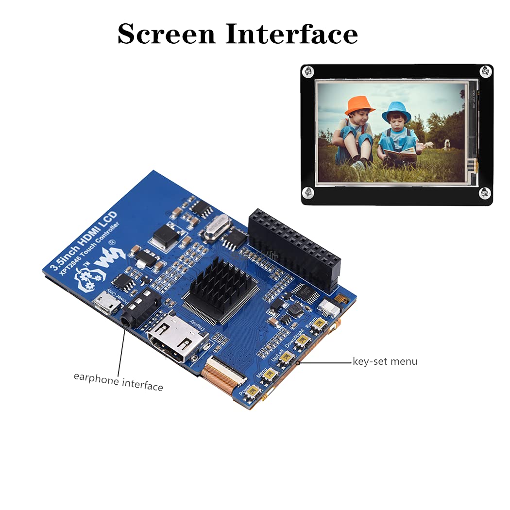 Eboxer 3.5 Inches 1080P IPS Display for Raspberry Pi, Touch Screen LCD Display with Black Acrylic Case, HDMI Monitor for Raspberry Pi, PC Computer DIY Set, Tablet Replacement Part