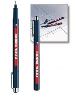 Edding 1800 Profipen Pigment Liner Drawing Pen - 0.1mm - [Set of 4 - Black, Blue, Red, and Green]