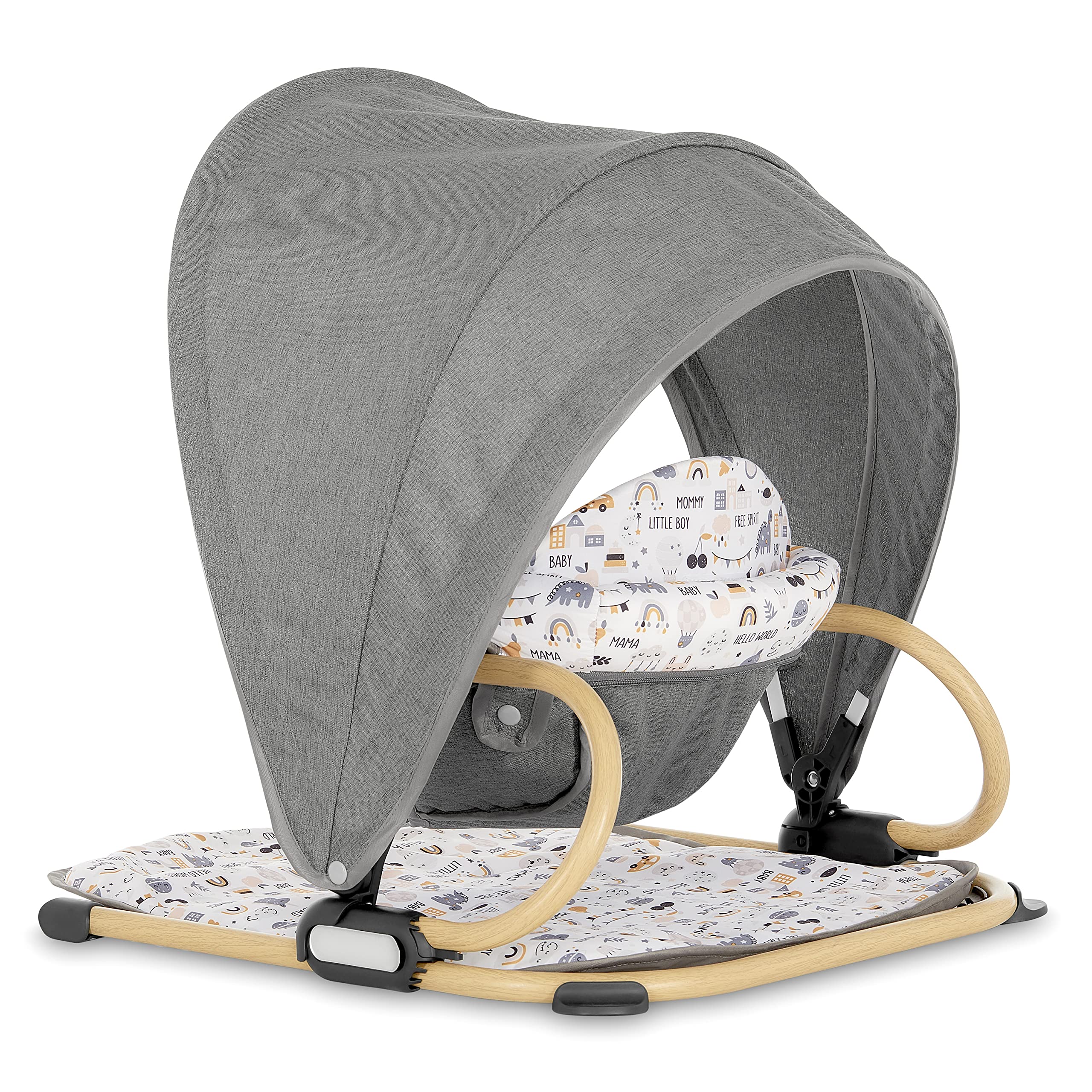 Dream On Me Snug N' Play Floor Seat and Canopy, Hello World