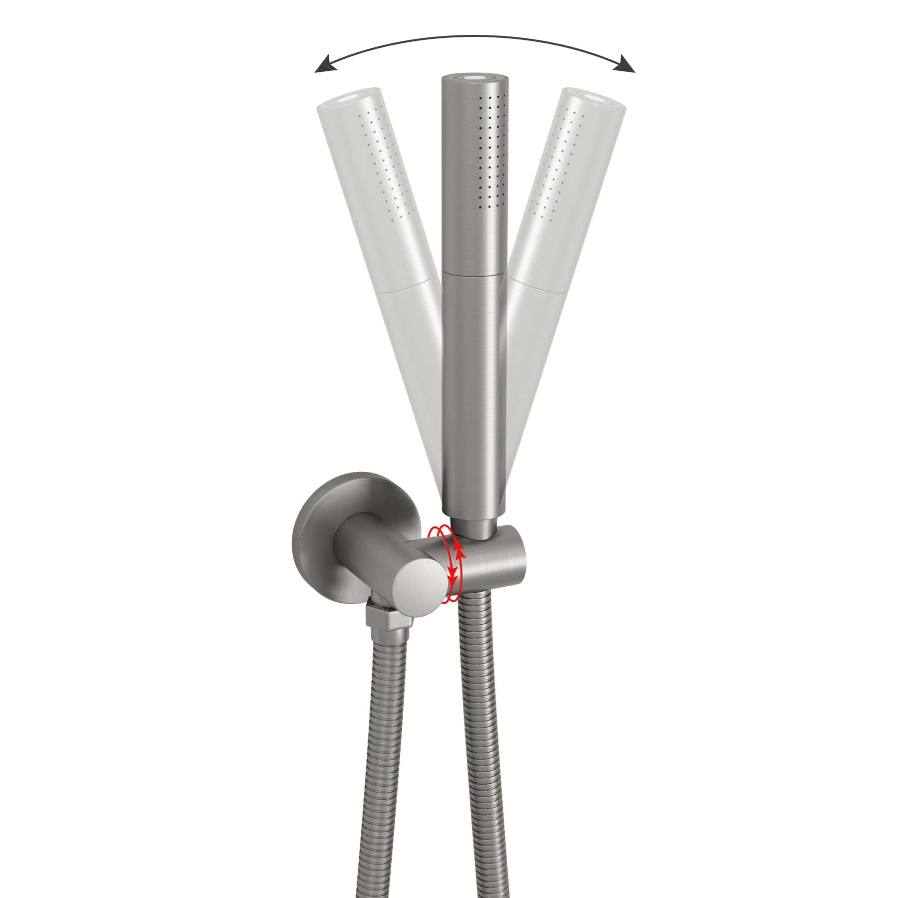KATAIS Brushed Nickel 2 In 1 Hand Held Shower Head High Flow Handheld Shower Head Set High Pressure Shower Head Sprayer Hand Shower Wand with 59 Inch Hose, Bracket