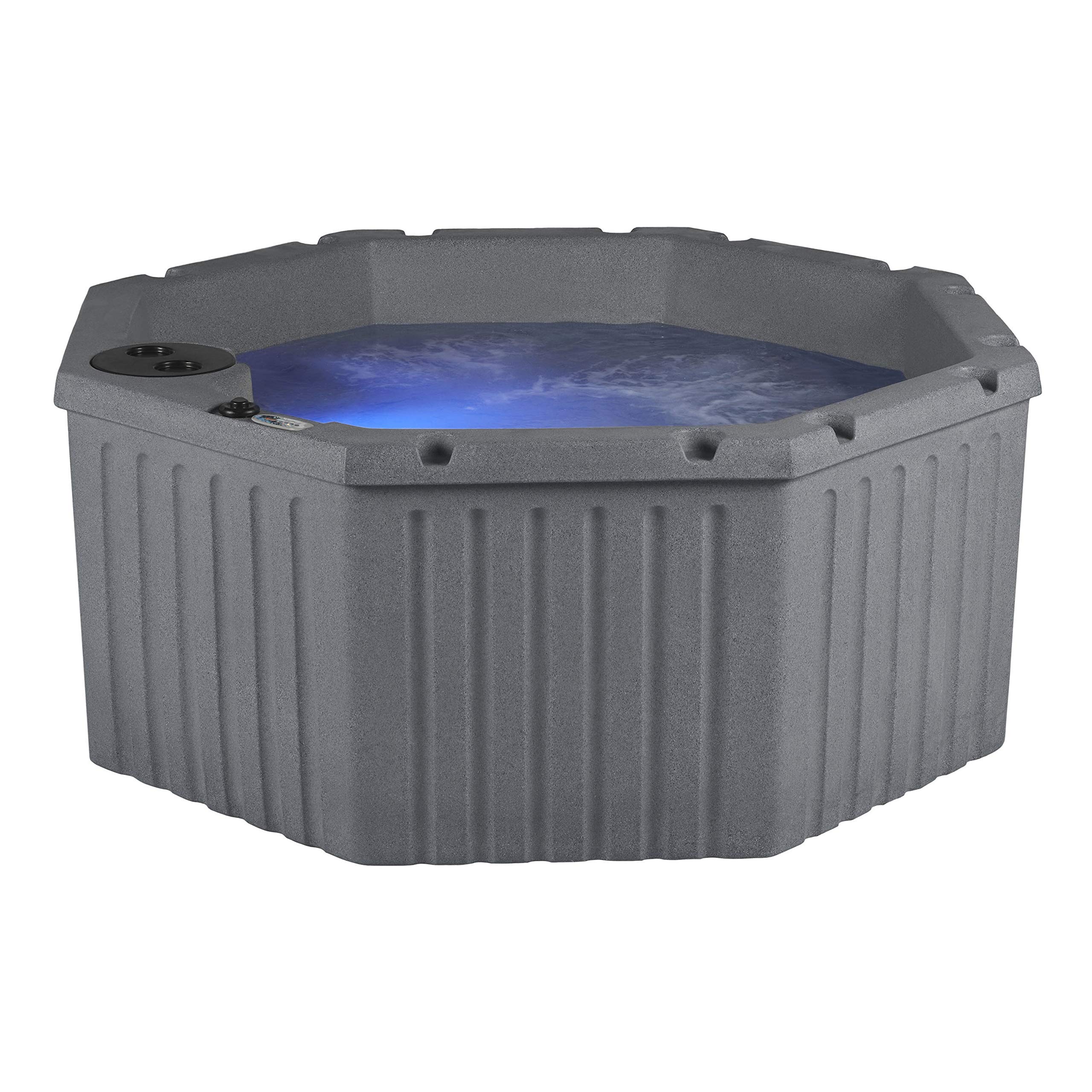 Essential Hot Tubs - Integrity Spa 11-Jet 2023 4-5 Person Bench Seating with Massage Features, 71 x 71 x 30 Inches, 120V, Gray Granite