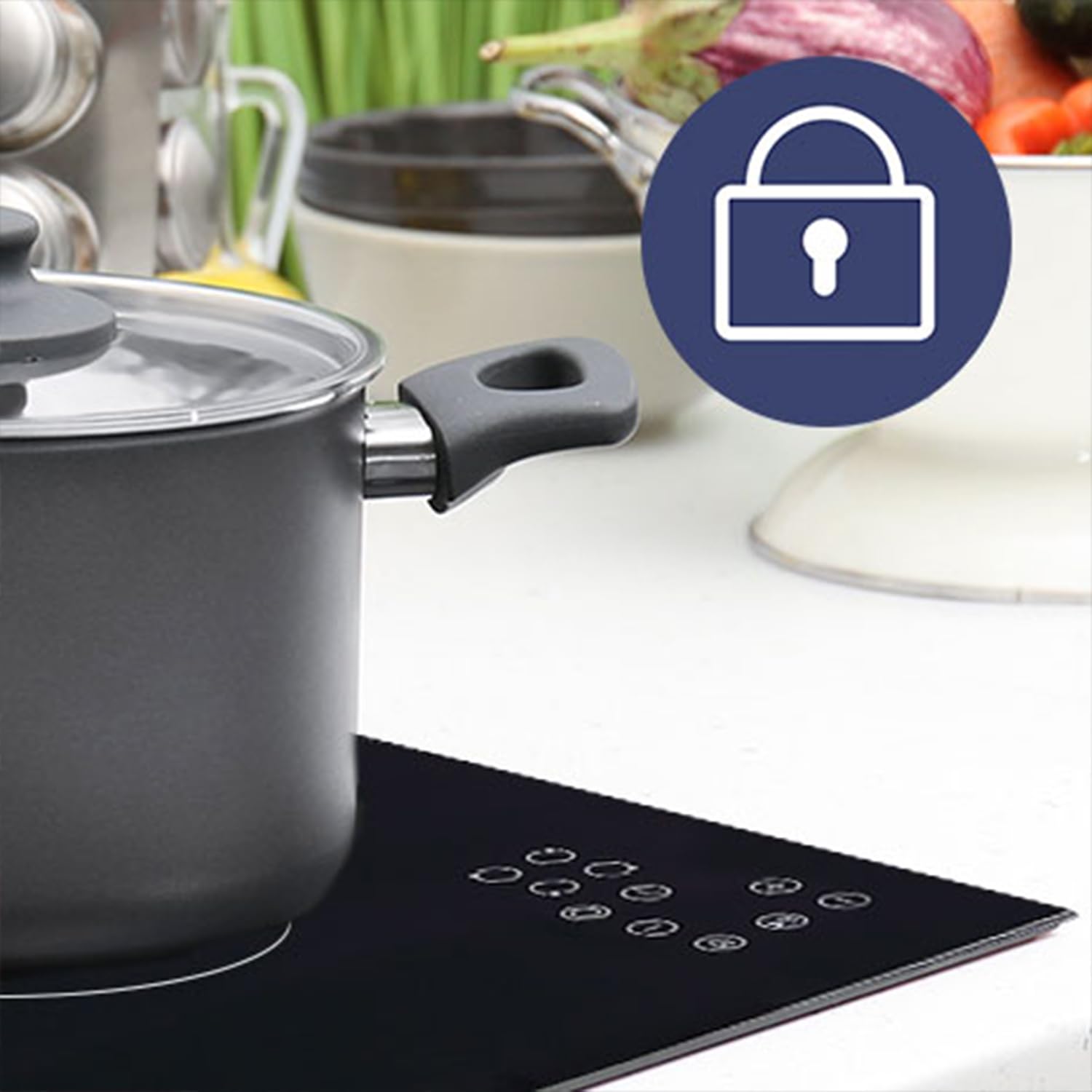Empava 24" Electric Radiant Cooktop 4 Burners Stove Top with 1-99 Minutes Timer and 9 Heating Levels Smooth Glass Surface in Black, 24 Inch