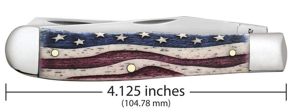Personalized Case Star Spangled Natural Bone Color Wash Trapper with Free Laser Engraving