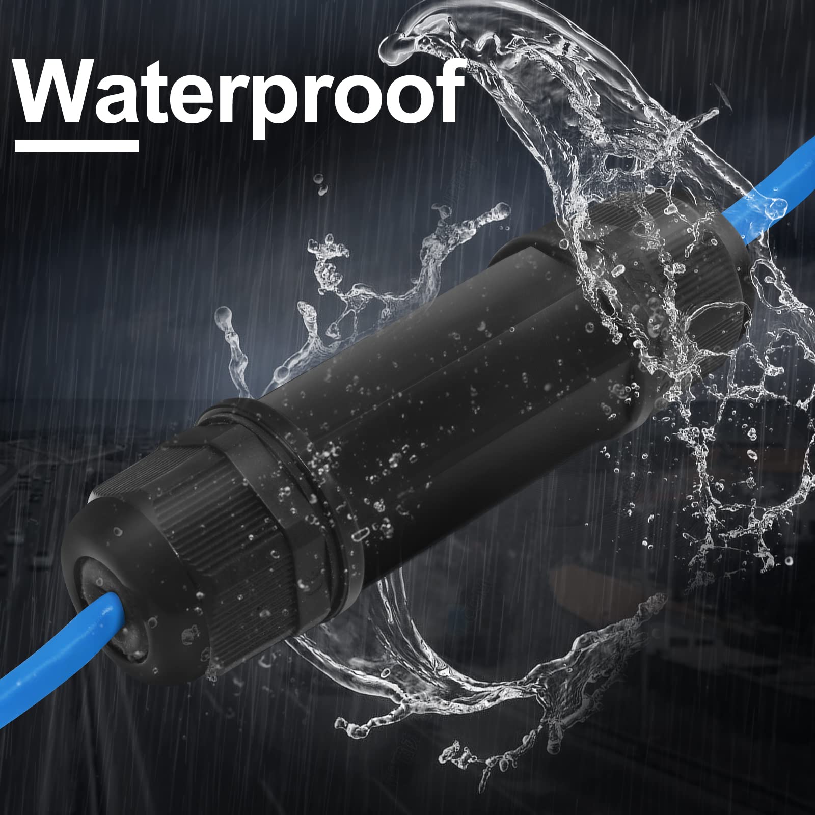 YIOVVOM RJ45 Waterproof Shielded ethernet Cable Box, Female to Female, Panel Mount, 8P8C,CAT 6, CAT 5, CAT 5E, M22 IP67 Ethernet LAN Cable Coupler Outdoor Weatherproof Underground Splice (6-Pack)