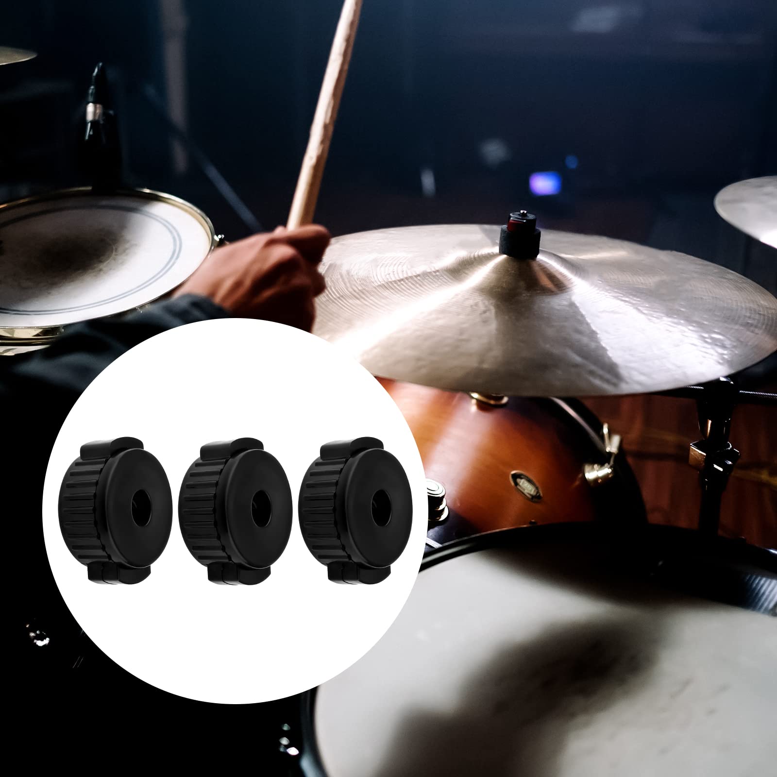 LUTER 6pcs Plastic Cymbal Nut 8mm, Black Cymbal Nut Quick Release Drum Cymbal Wing Nuts Cymbal Replacement Accessories for Percussion Instrument Part