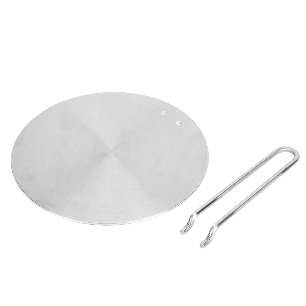 YINUODAY Heat Diffuser Simmer Ring Plate, 7.9inch Stainless Steel Induction Adapter Plate with Foldable Handle Hob Cooking Converter Disc for Electric Stove Gas Cooktop Cookware