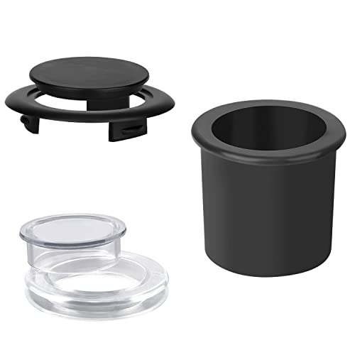 SAVITA 3pcs Umbrella Hole Ring, 3 Sizes Anti-Skidding Silicone Umbrella Hole Plug Suitable for Pool Umbrella Hole and Cap for Patio Garden Beach Table (Clear Black)