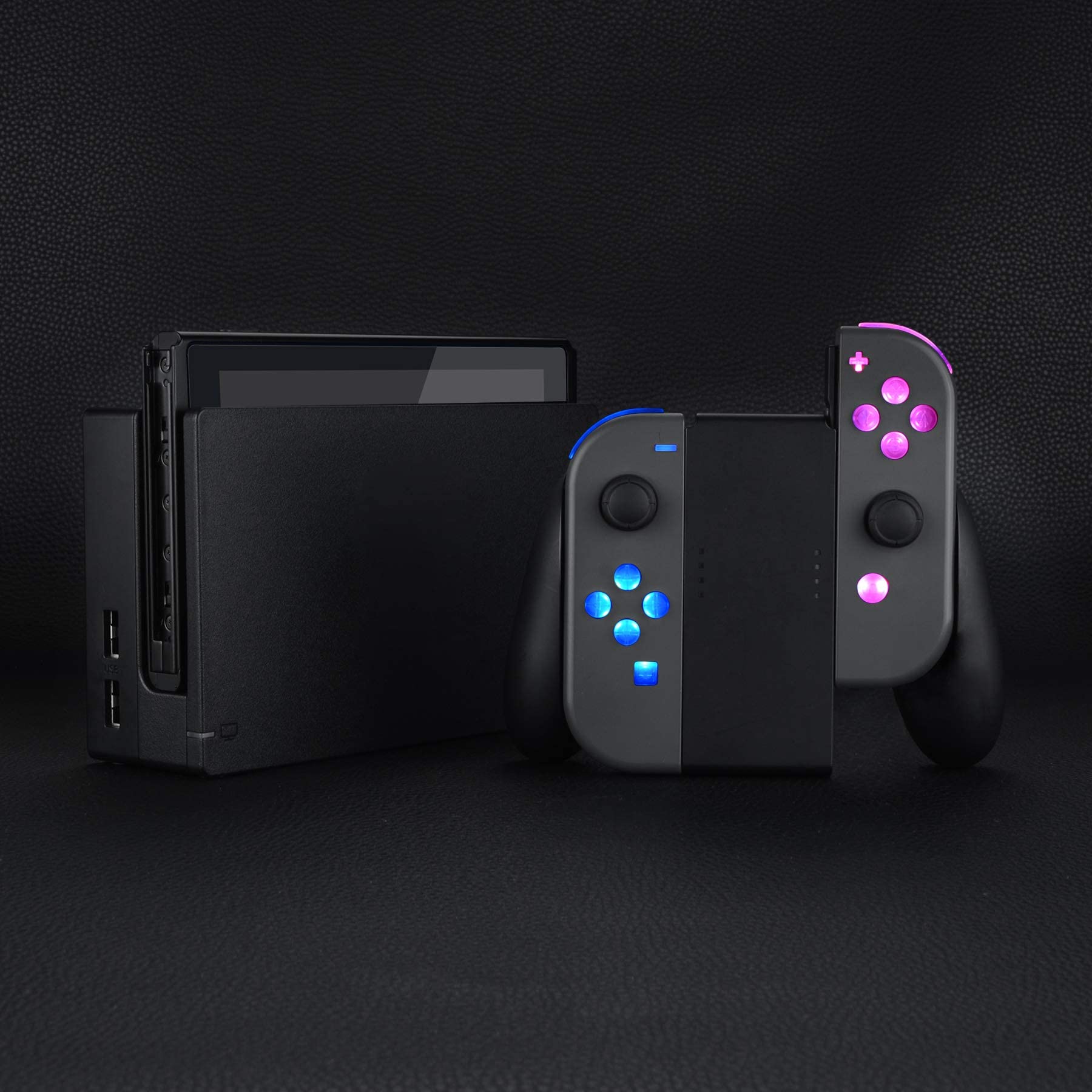 eXtremeRate 7 Colors 9 Modes Button Control NS Joycon DFS LED Kit for Nintendo Switch, Multi-Colors Luminated ABXY Trigger Face Buttons for Nintendo Switch Joy-Con Controller - JoyCon NOT Included