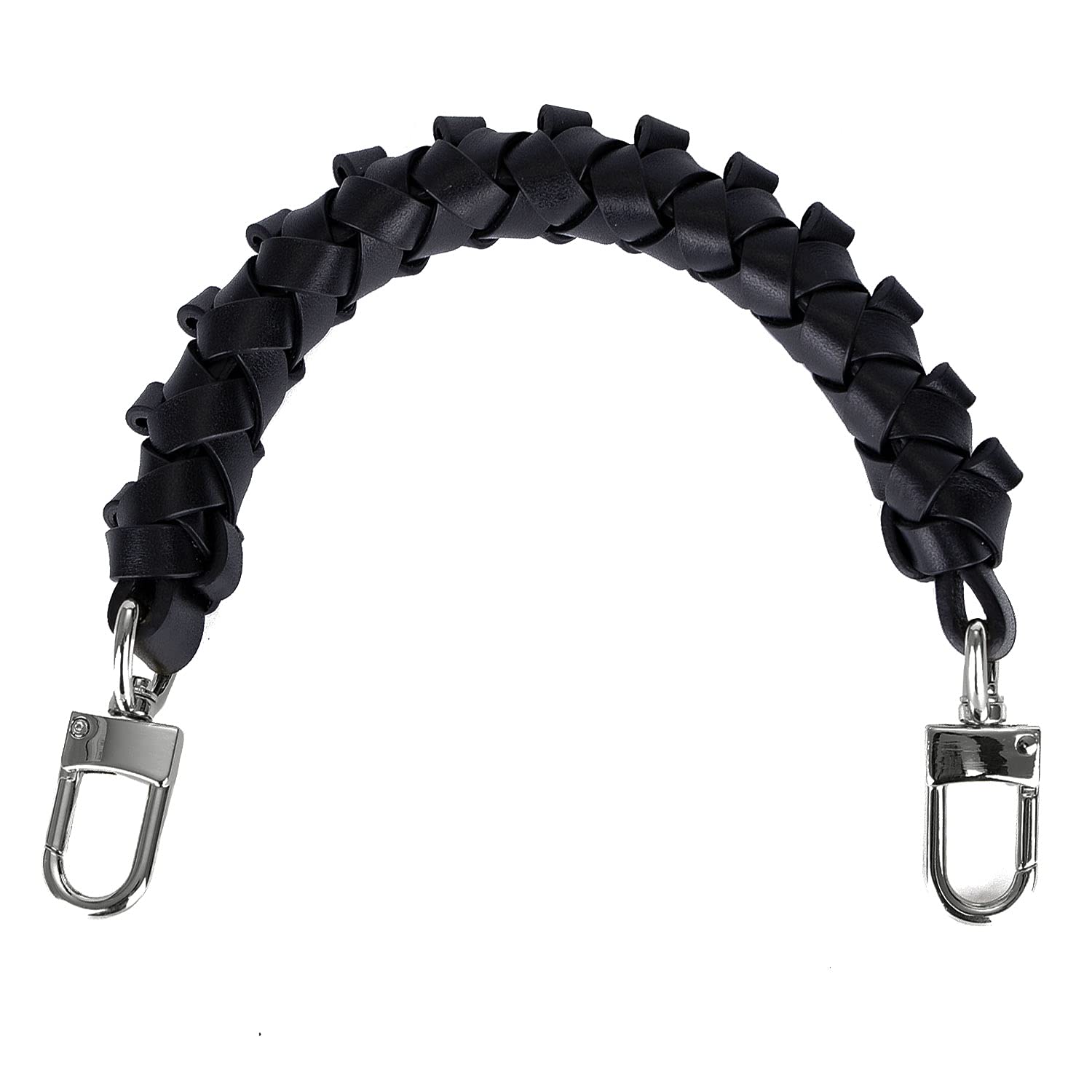 Genuine Vachetta Leather Braided Handle Compatible for Beaubourg Hobo Top Handle Neonoe Strap (16" L, Black)