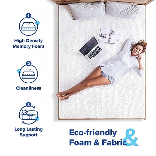 Olee Sleep 9 Inch I-Gel Multi Layered Memory Foam Matress Mattress, King, White