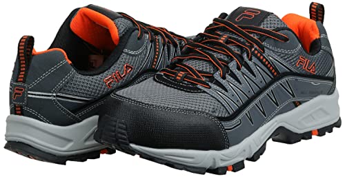 Fila mens Memory at Peak Composite Toe Trail Running Food Service Shoe, Castlerock/Black/Vibrant Orange, 10.5 US