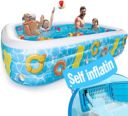 Inflatable Above Ground Pool for Adults - Blow up Kids Pools for Backyard, Inflatable Pool Above Ground Pool 118" x 72" x 22" Thickened Family Pool Kiddie Self Swimming Pool Blow up Pool for Ages 3+