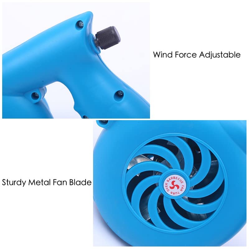 Electric Fireplace Bellows, BBQ Fan Air Blower, Outdoor Cooking Fan Charcoal Starter Fan Cordless Bellows Grills BBQ Camping Barbecue Fire Bellows (Extended Duct)