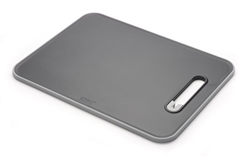 Joseph Joseph Slice & Sharpen Cutting Board with Integrated Knife Sharpener, Large, Black