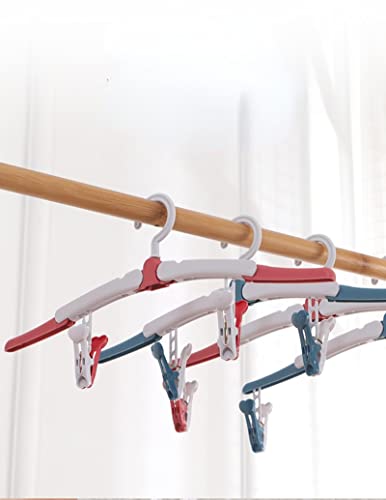 Travel Outdoor Folding Clothes Hanger, Storage Clothes Hanger, Student Clothes Hanger, Clothes Support, Household Clothes Hanger, Underwear Rack Red