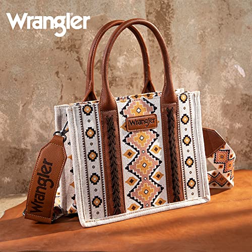 Wrangler Tote Bag for Women Western Shoulder Purses Boho Aztec Satchel Hobo Handbags with Guitar Strap WG2202-8120SCF