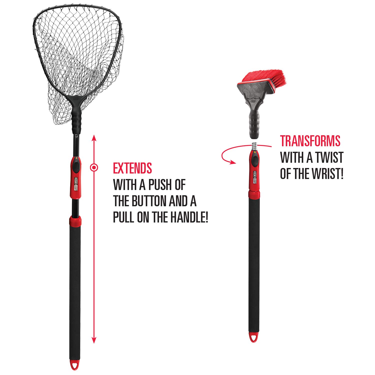 Ego S One Slider Fishing Net, Ultimate Fishermen’s Tool FIxed Handle, Replaceable Head, Salt & Freshwater, 2 Year Warranty, 19x21 Inch Hoop