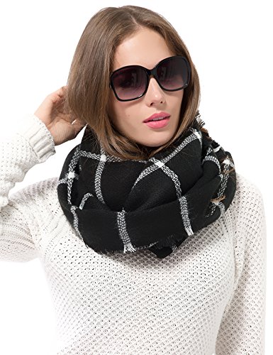 Dimore Trendy Plaid Blanket Scarf Women Big Oversized Long Scarves Warm Winter Tartan Checked Shawl Wrap Scarf Gift For Women