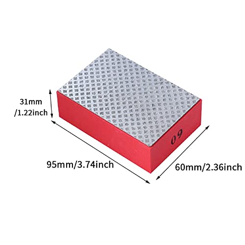 Kakalote Diamond Hand Polishing Pad Diamond Sanding Pads Marble Tile Polishing Pad for Stone Ceramic Tile Glass Grinding Trimming 4Pcs/Set Grit 60# 100# 200# 400#(3.74x2.36x1.22inch)