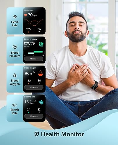 EGQINR Smart Watch, 1.78" AMOLED 368 * 448 HD Screen, 69 Sports Modes Fitness Tracker with Heart Rate, Blood Oxygen, Sleep, IP68 Waterproof Smartwatch with Bluetooth Call for Android iOS