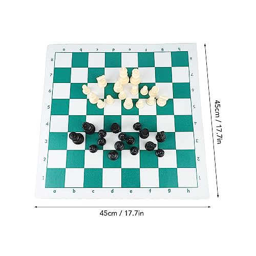 TREETDOBV Tournament Travel Chess Sets Roll Up, Chess Set Toy Barrel Portable Chess Board Game Sets Puzzle Portable Travel Interactive Toys for Beginner Kids Adults,Green