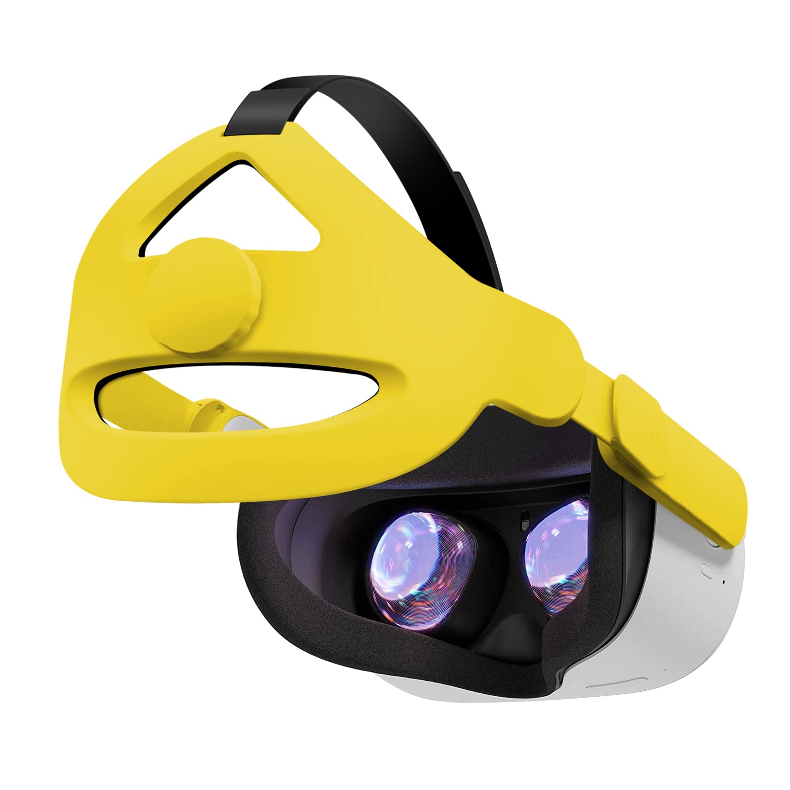 Esimen Adjustable Head Strap for Oculus Quest 2 Elite Strap with Cushion, Comfort Foam Pad Strap, Design Balance Weight, Reduce Pressure (Yellow)