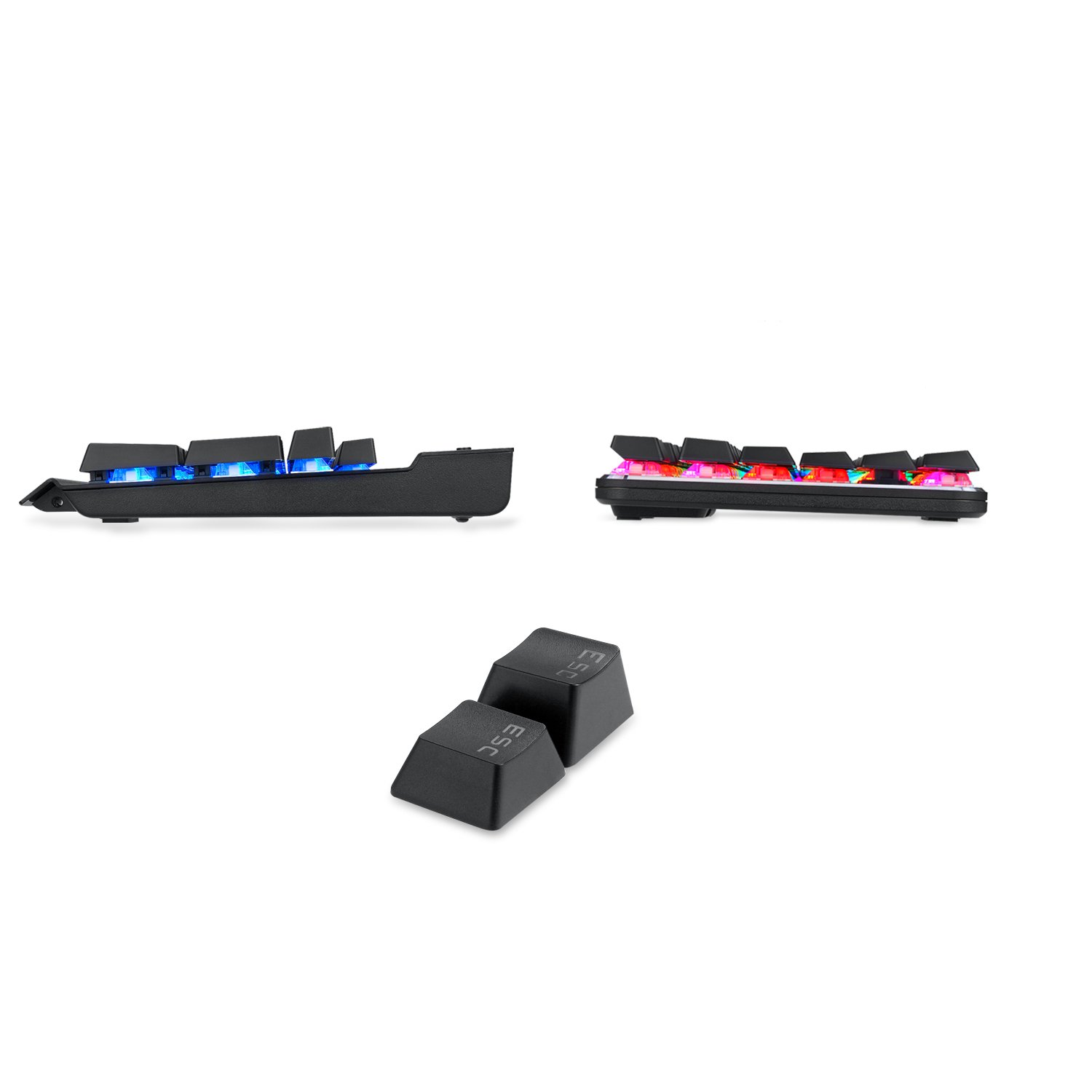 EagleTec KG050-BR RGB Backlit Mechanical Gaming Keyboard Low Profile Mechanical Gamers Keyboard 104 Key Metal Mechanical Computer USB Gaming Keyboard for PC (BLACK VERSION)