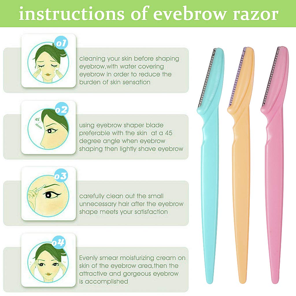 Edealing 15 Pieces Eyebrow Razors Eyebrow Trimmer Portable Facial Hair Remover with Precision Cover for Women and Men