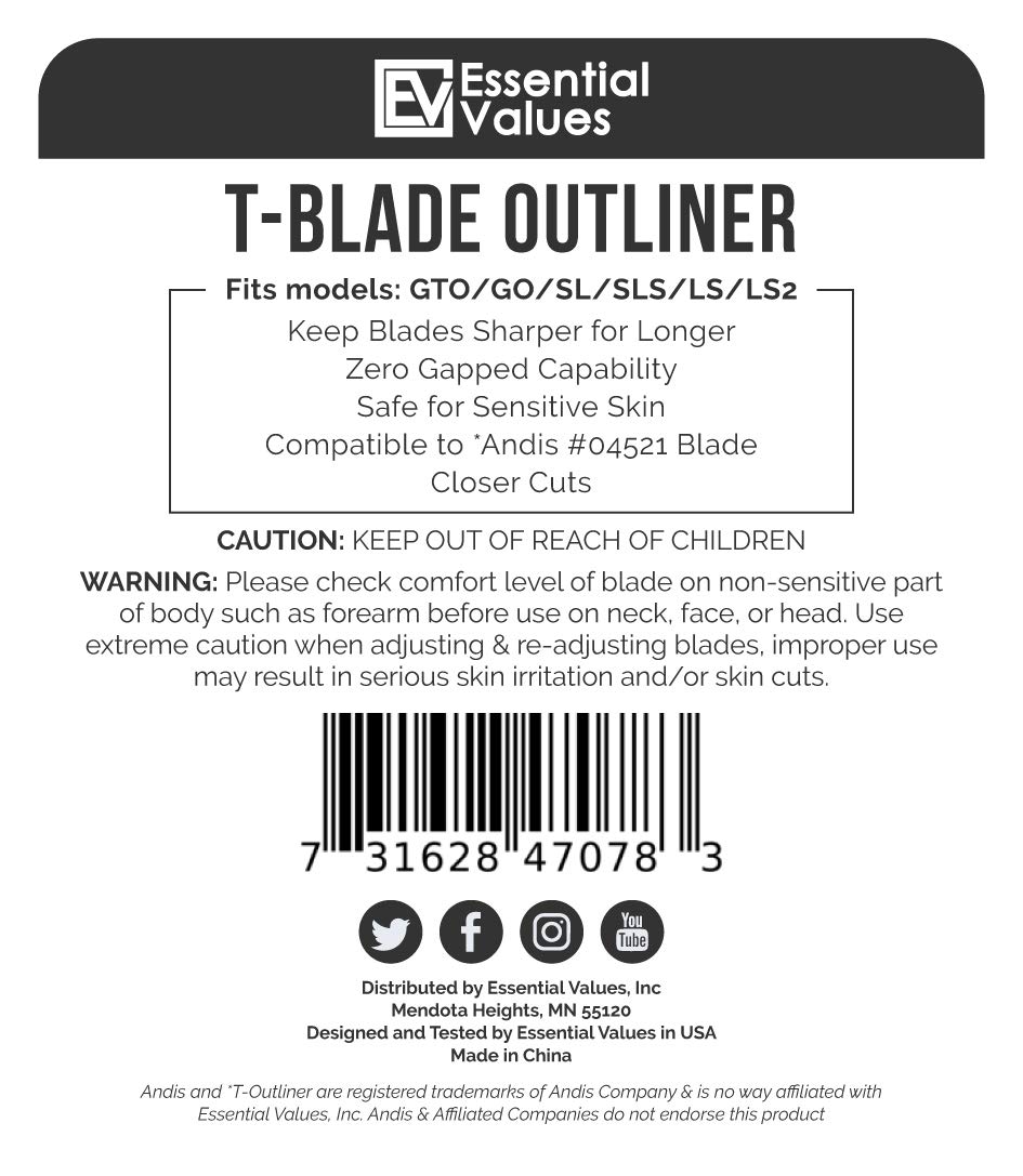 Essential Values Replacement Blades for Shaver β For Hair/Beard Trimmers, Slick Polished Finish | Made from the Finest Carbon Steel