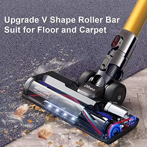 Dibea Upgraded 22KPa Cordless Stick Vacuum Cleaner Powerful Suction Bagless Lightweight Rechargeable 5 in 1 Handheld Car Vacuum for Carpet Hard Floor, D18Pro