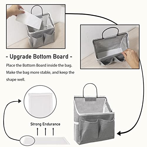 Kanrichu 2pcs Large + 2pcs Small Wall Hanging Storage Bag for Home & Camper (Gray)