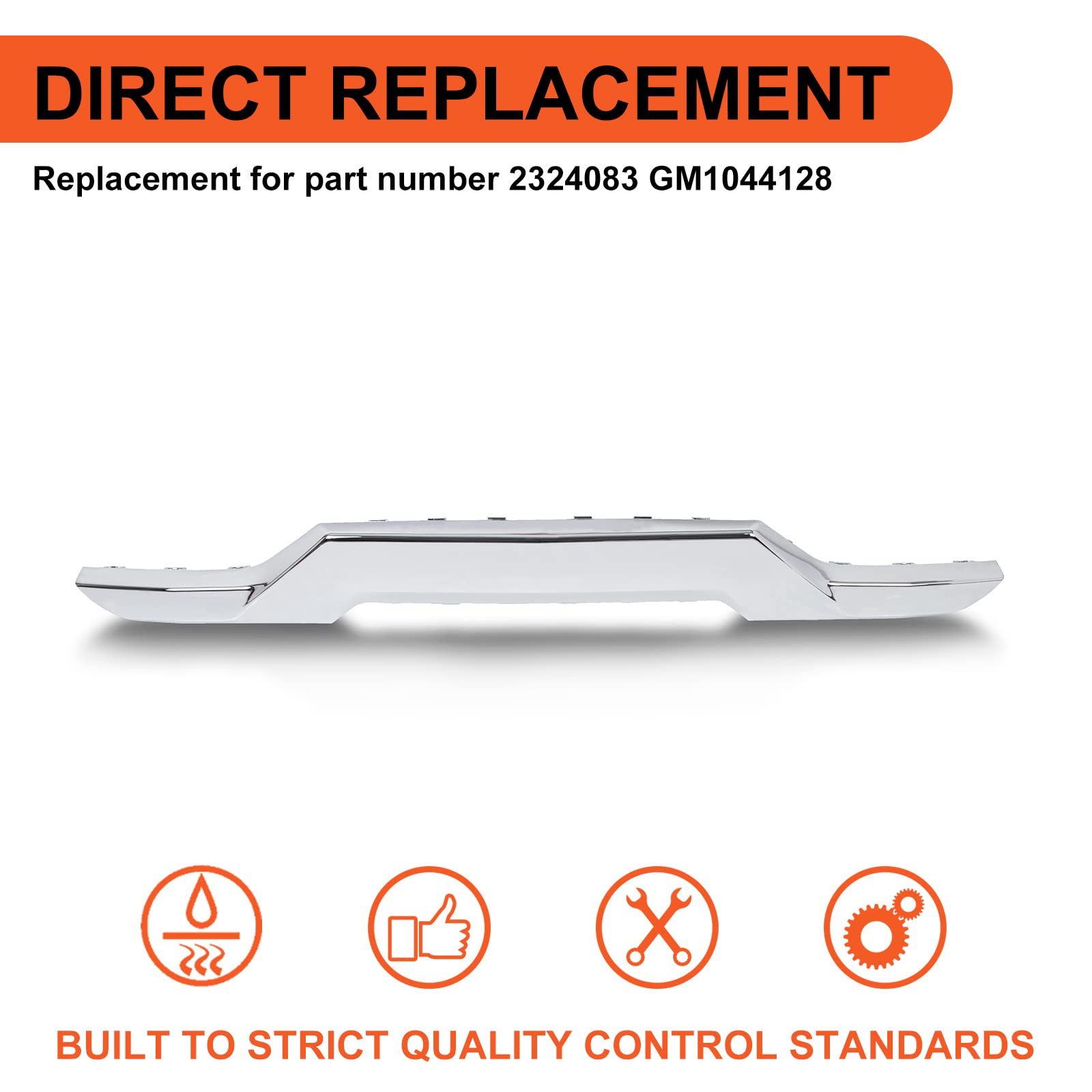 ECOTRIC Front Bumper Skid Plate Compatible with 2016-2019 Chevy Chevrolet Silverado Replacement For 23243083 GM1044128