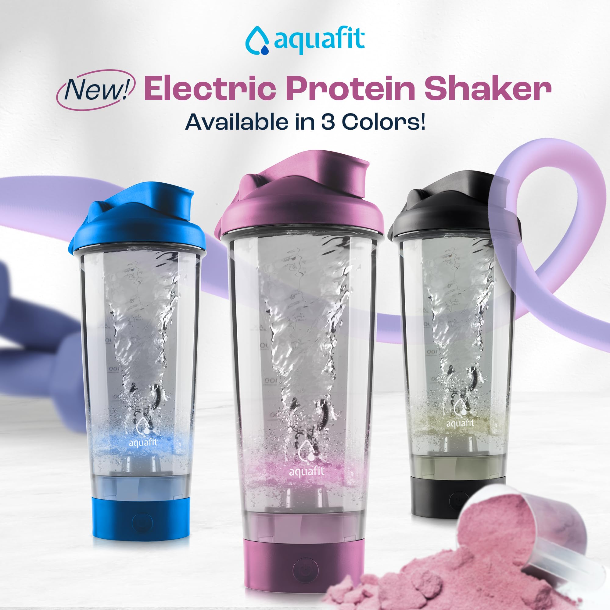 Electric Protein Shaker Bottle - USB Rechargeable Blender Bottles 24oz Shaker Bottles for Protein Mixes, Protein Mixer, Gadgets for Men, Gym Accessories (Pink)
