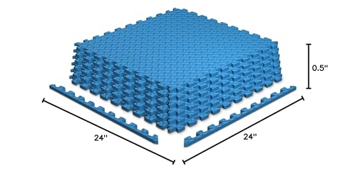 Epic Fitness Foam Gym Floor Tiles - Interlocking Floor Mats for Home Gym - Non-Slip Noise-Dampening Eva Foam Squares (6 Pack)