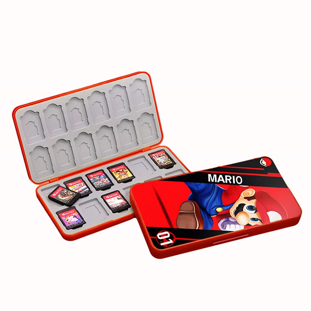 ELIATER 24 Game Card Storage Case Compatible with Switch or Micro SD Memory Cards, Foldable Protective Storage Accessories Hard Shell Portable Cartridge Holder, Shockproof Water Resistant