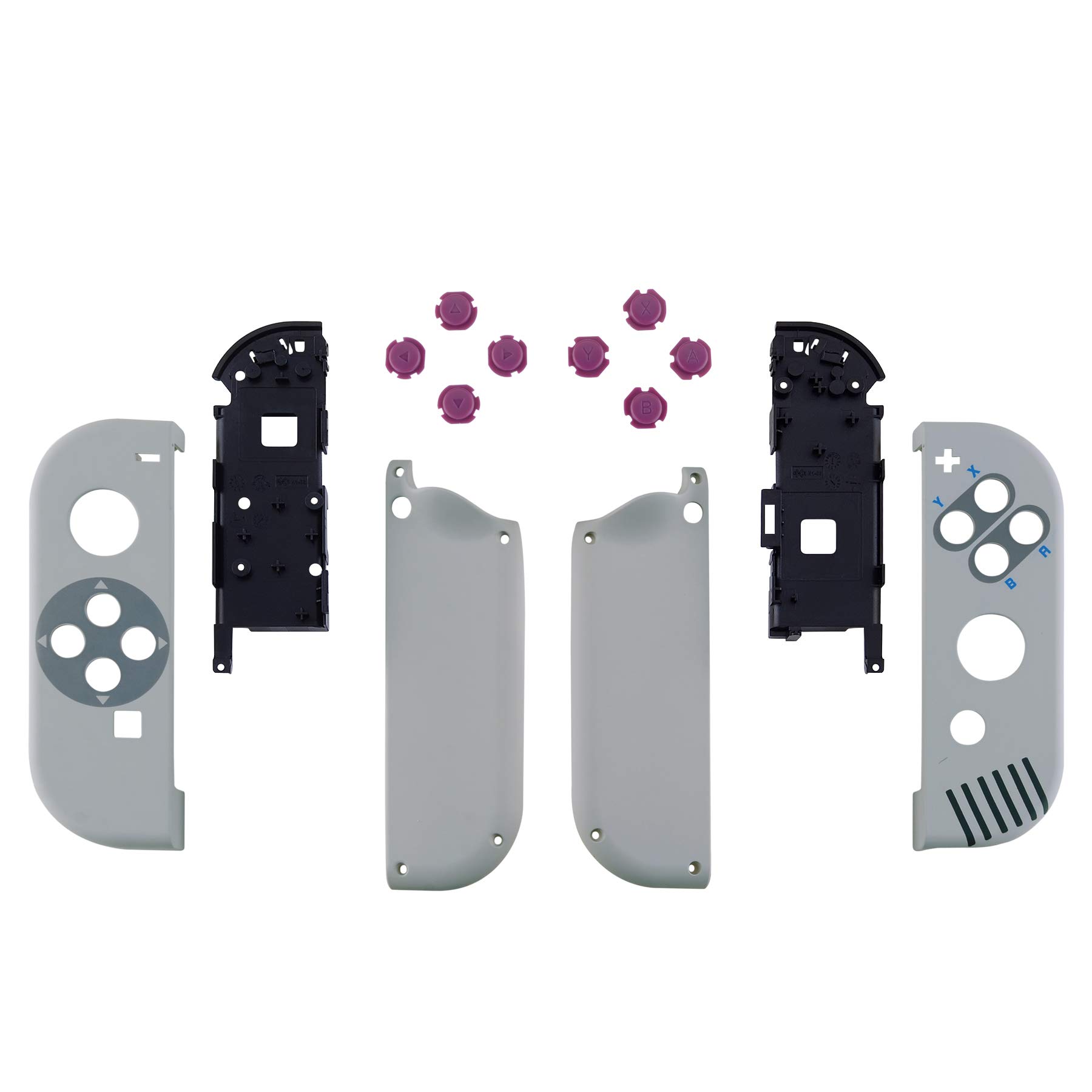 eXtremeRate DIY Replacement Shell Button for Nintendo Switch & Switch OLED, Classic 1989 GB DMG-01 Style Soft Touch Housing with ABXY Direction Button for Joycon Controller- Console Shell NOT Included