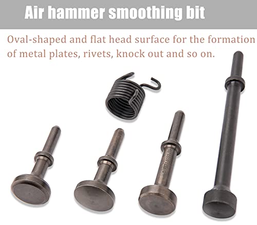 KELEN Air Hammer Smoothing Bit, Smoothing Hammer Bit, Air Hammer Drill 0.401 Smooth Pneumatic Air Hammer Pneumatic Chisel Drill Bit Kit 5 Sets