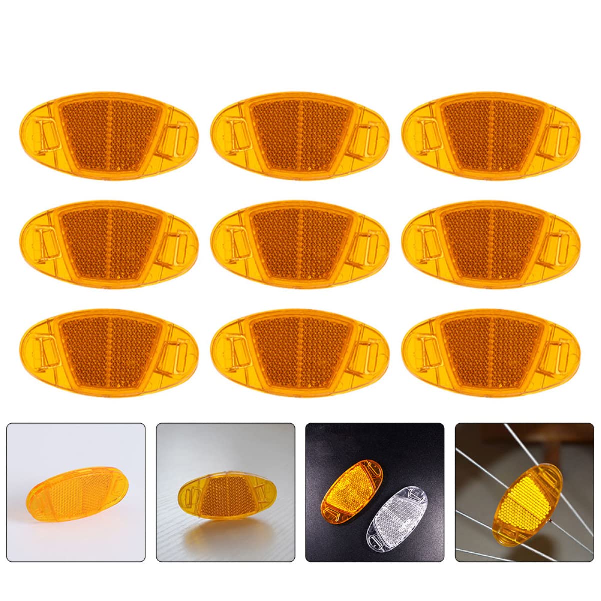 GAFOKI 16pcs Caution Reflector Mountain Light Reflective Tail Decoration MTB Road Wheeling Bike for Riding Warning Lights Device Spoke Rim Disc Bikes Accessories Bicycle Safe Kit Rear