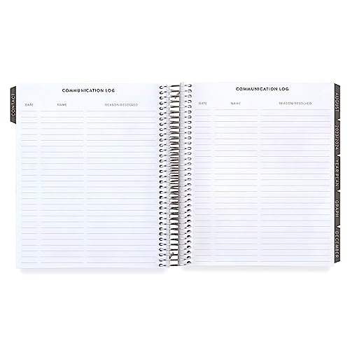 Erin Condren 7" x 9" Platinum Coiled Focused Teacher Lesson Planner (July 2023 - June 2024) - Mustard Mosaic Vegan Leather Cover - 80 Lb. Thick Mohawk Paper, 12 Month Calendar