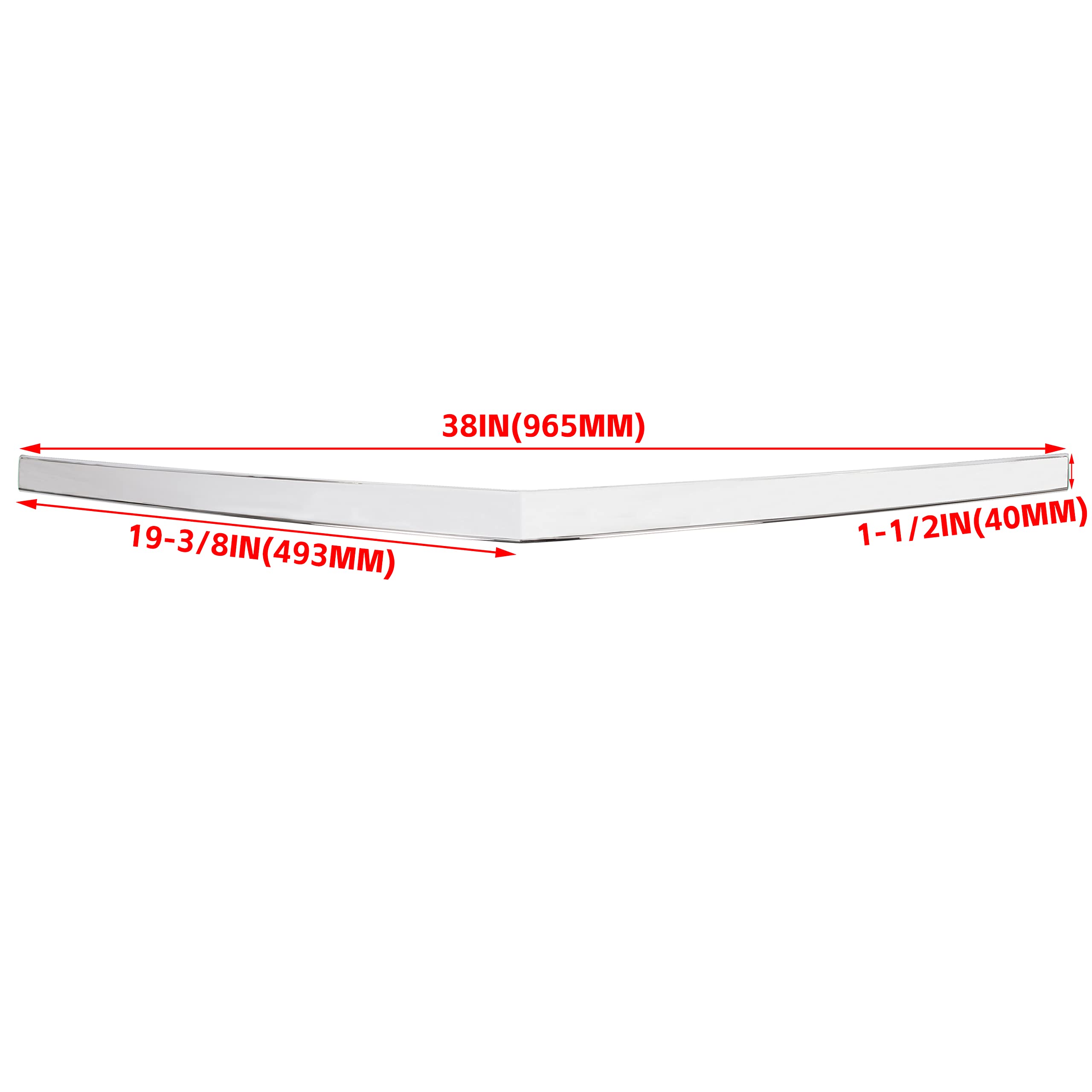 ECOTRIC Hood Molding Trim Moulding Chrome Fits 2010-2016 Cadillac SRX (submodel: Base, Luxury, Performance, Premium) - Replace # 22774203 GM1235120