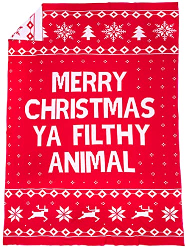 Jay Franco Home Alone Filthy Animals Knitted Throw Blanket - Measures 46 x 60 Inches - Fade Resistant Super Soft Bedding (Official Home Alone Product)