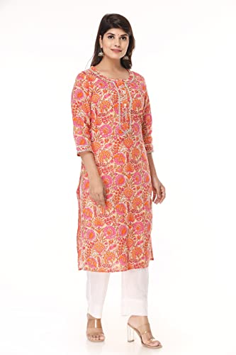 Vihaan IMPEX Indian Multicolor Kurti Set for Women with White Pant
