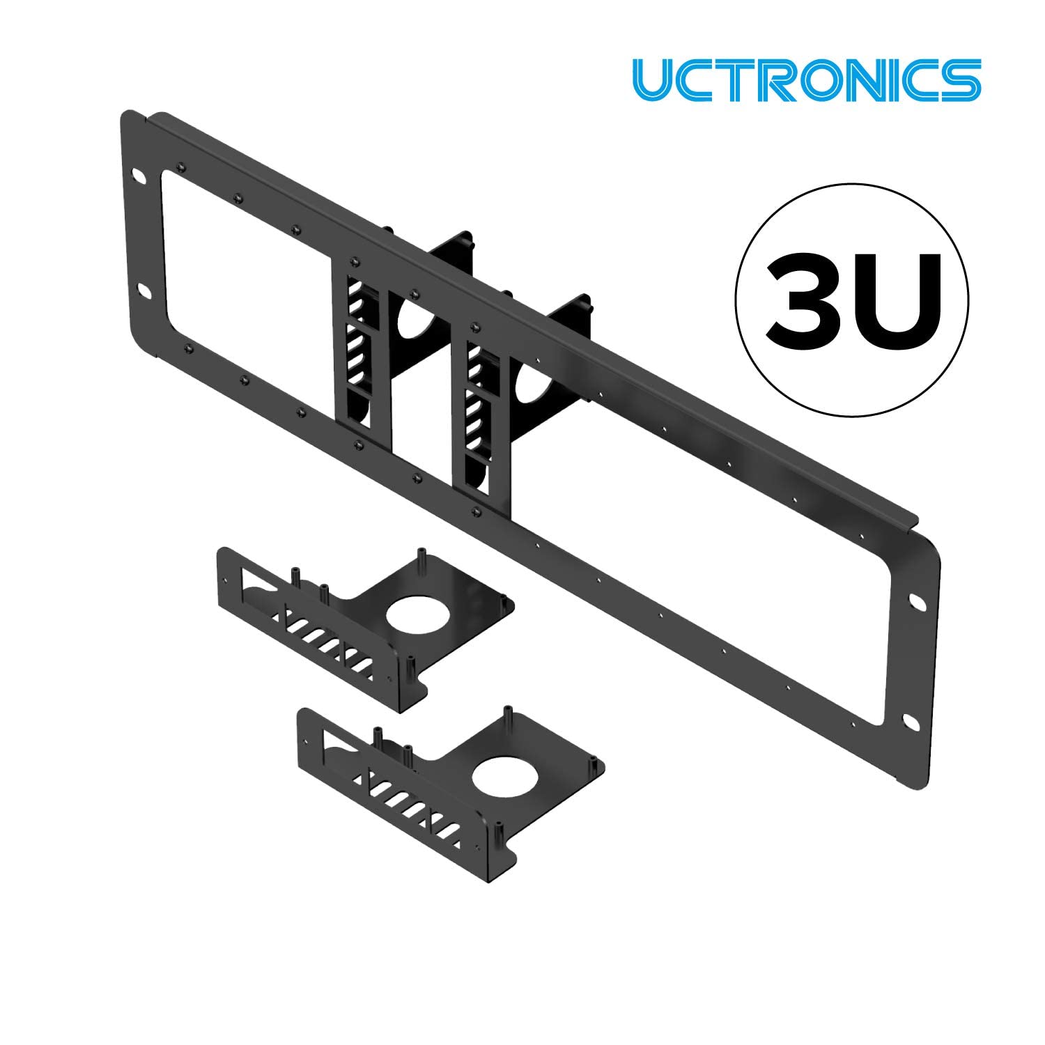 UCTRONICS 19 inch 3U Rack Mount with Pi 3B and Pi 4B Mounting Plate
