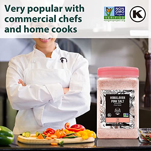 Soeos Himalayan Salt Fine Grain, 80oz (2.25kg), Non-GMO Himalayan Salt, Natural Pink Salt, Kosher Pink Sea Salt, Nutrient and Mineral Dense for Health, 5 Pound (Pack of 1)
