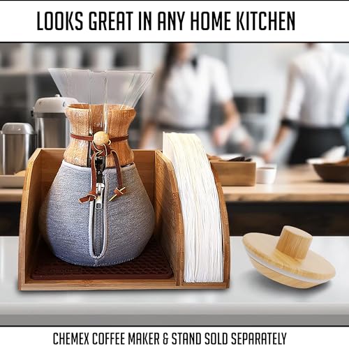HEXNUB β 8 Cup Cozy and Lid for Chemex Collar and Handle Pour Over Glass Coffeemaker Carafes β Insulated Sleeve Keeps Coffee Warmer or Colder
